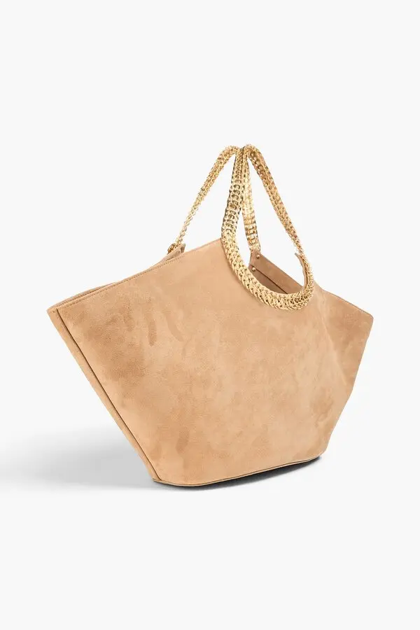 Rabanne Cabas Disclink Embellished Suede Tote