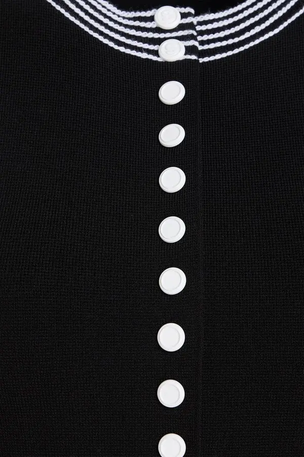 Sandro Embroidered Stretchknit Mini Dress