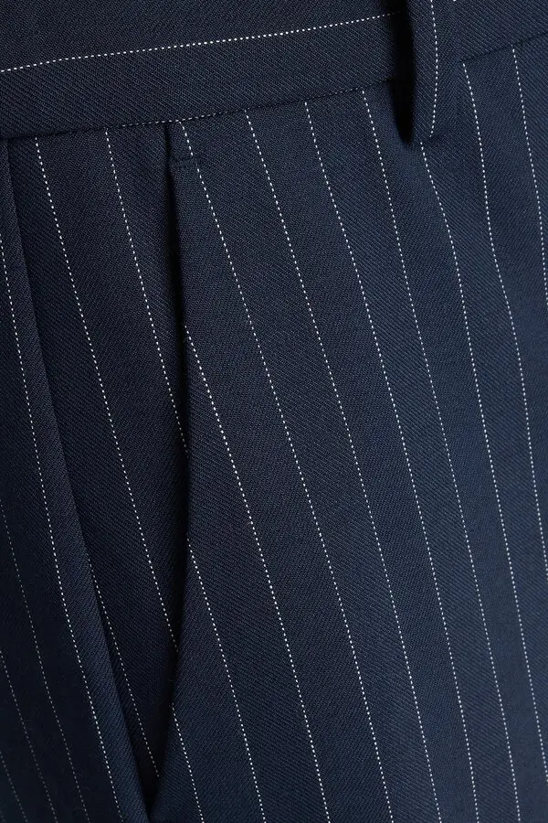 Maje Pinstriped Woolblend Twill Wideleg Pants