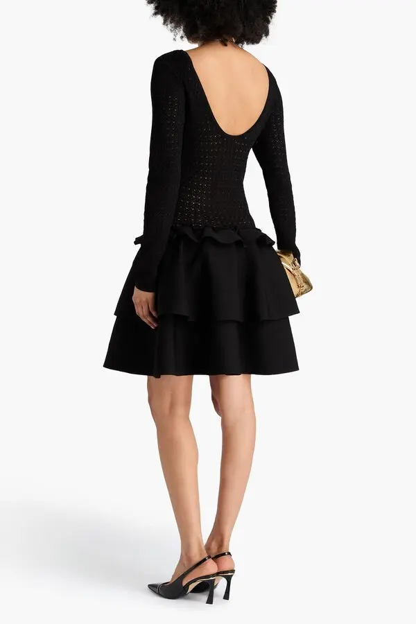 Sandro Tiered Crochet Mini Dress
