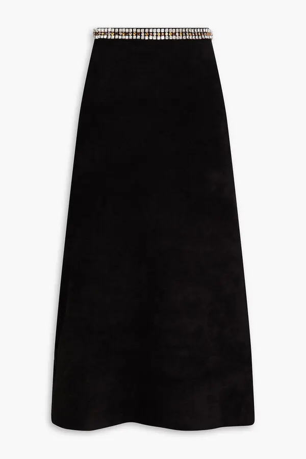 Sandro Crystalembellished Velour Midi Skirt