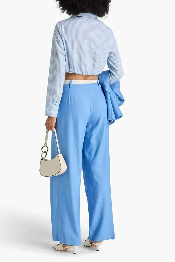 Maje Pleated Crepe Wideleg Pants