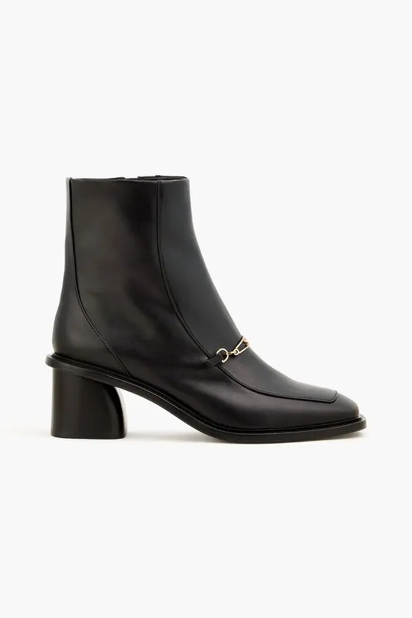 Sandro Embellished Leather Ankle Boots