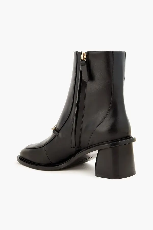 Sandro Embellished Leather Ankle Boots