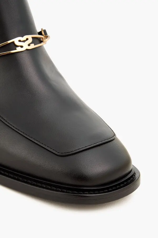 Sandro Embellished Leather Ankle Boots