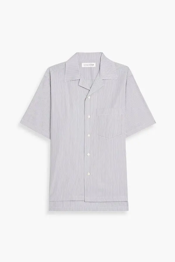 Victoria Beckham Striped Cottonpoplin Shirt - Navy