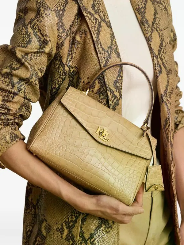 Ralph Lauren Farrah Crocodile-embossed Leather Tote Bag