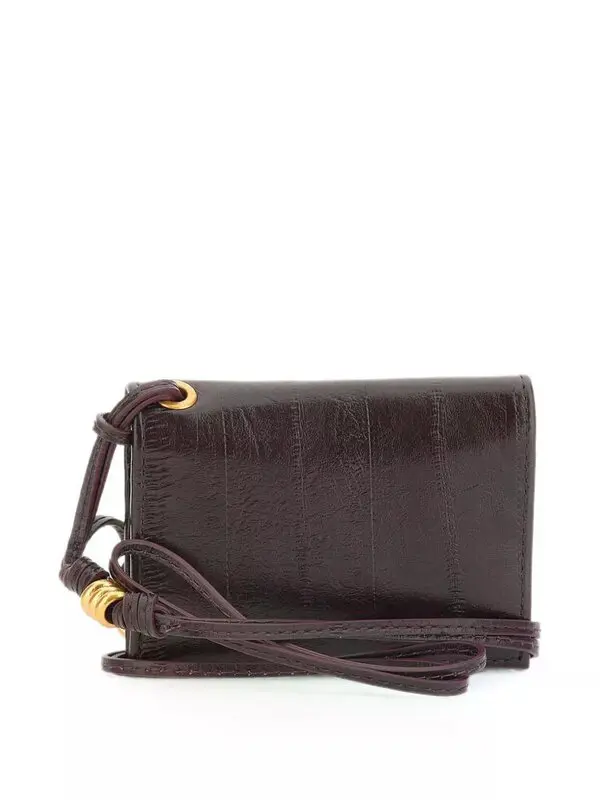 GIANNI CHIARINI Eel-effect Leather Card Holder - Red
