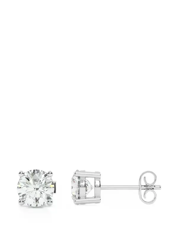DIAMOND ESSENTIALS Laboratory-grown Diamond Solitaire Stud Earrings - Silver