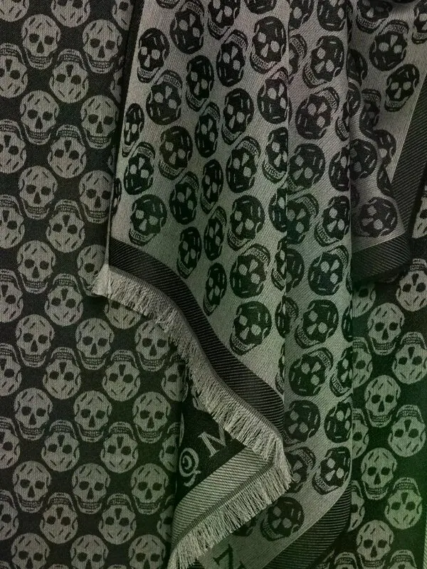 Alexander McQueen Skull-pattern Fringed Scarf
