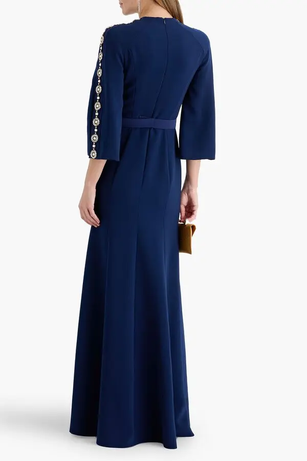 Jenny Packham Mildred Embellished Crepe Gown