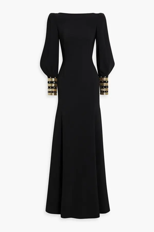 Jenny Packham Francolin Embellished Crepe Gown