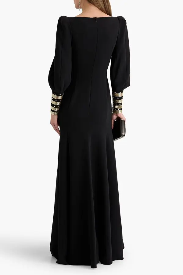 Jenny Packham Francolin Embellished Crepe Gown
