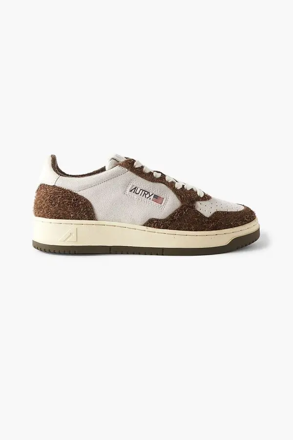 AUTRY Medalist Leathertrimmed Suede Sneakers - Brown