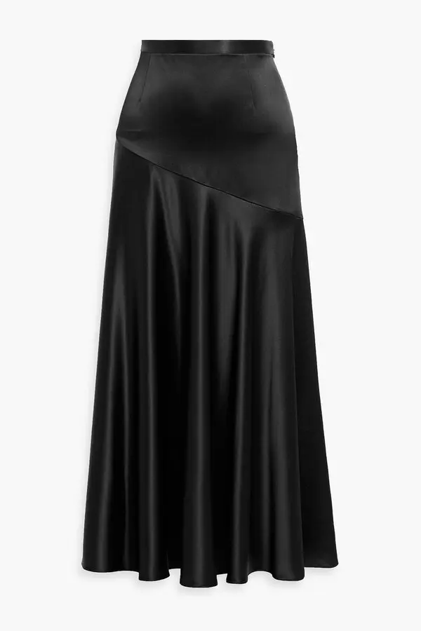 Adam Lippes Tess Silk Satincrepe Maxi Skirt - Black