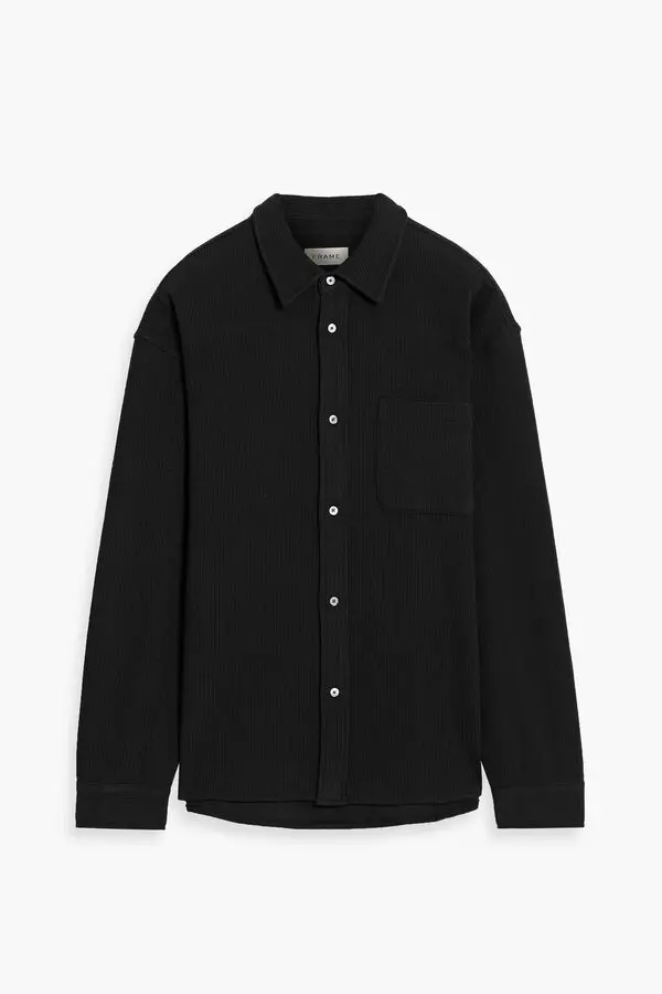 FRAME Waffleknit Cotton Shirt - Black