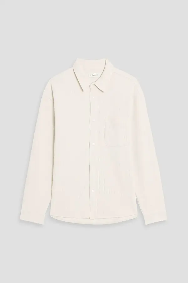FRAME Waffleknit Cotton Shirt - Ecru