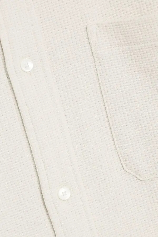 FRAME Waffleknit Cotton Shirt - Ecru