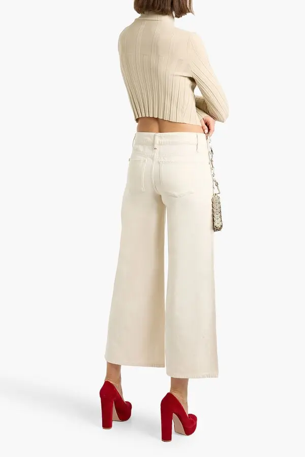 Alice + Olivia Alice Olivia Amazing Cropped Lowrise Wideleg Jeans