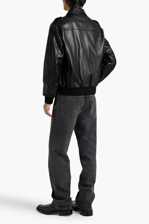 FRAME Leather Bomber Jacket