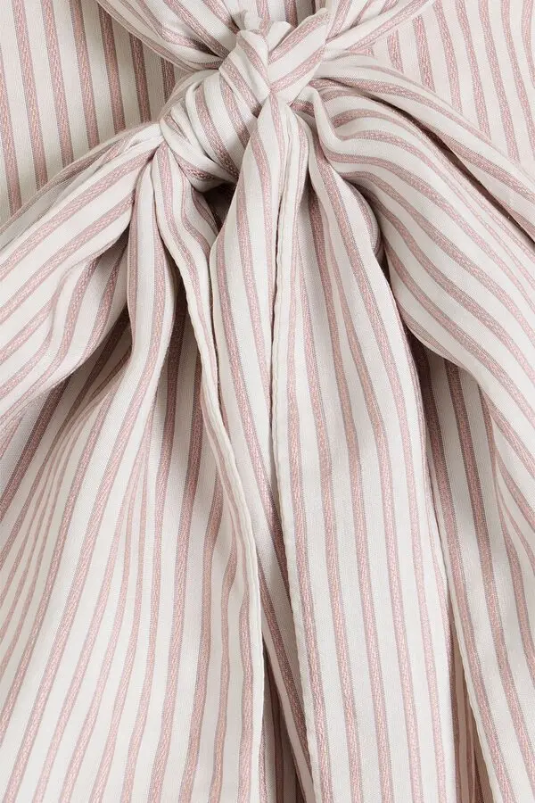 Adam Lippes Lee Tieneck Striped Silk Blouse