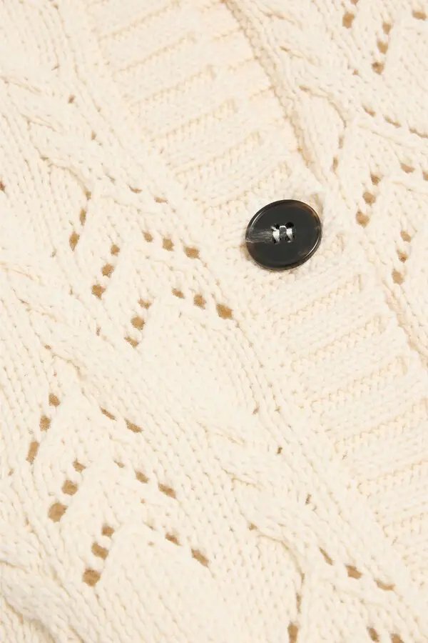 Max Mara Pointelle Knit Cotton-blend Cardigan