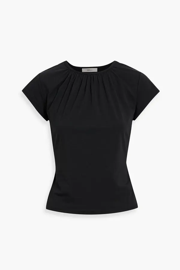 FRAME The Gathered Cottonblend Jersey Tshirt
