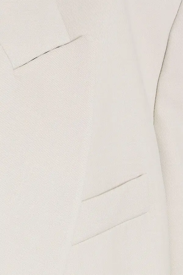 Victoria Beckham Double-breasted Twill Blazer - Stone
