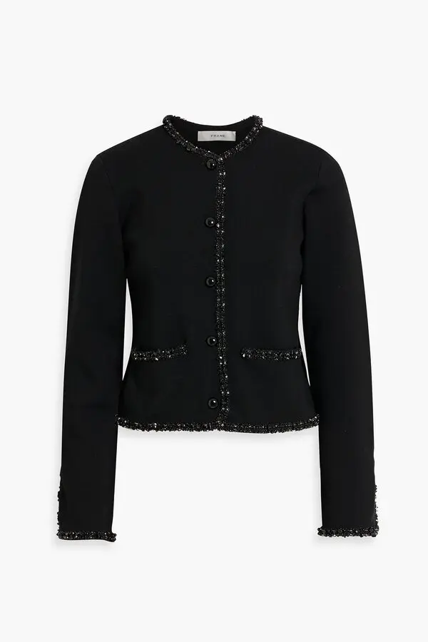 FRAME Beadembellished Woolblend Jacket - Black
