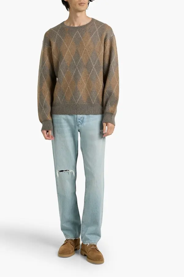 FRAME Argyle Jacquard Knit Sweater