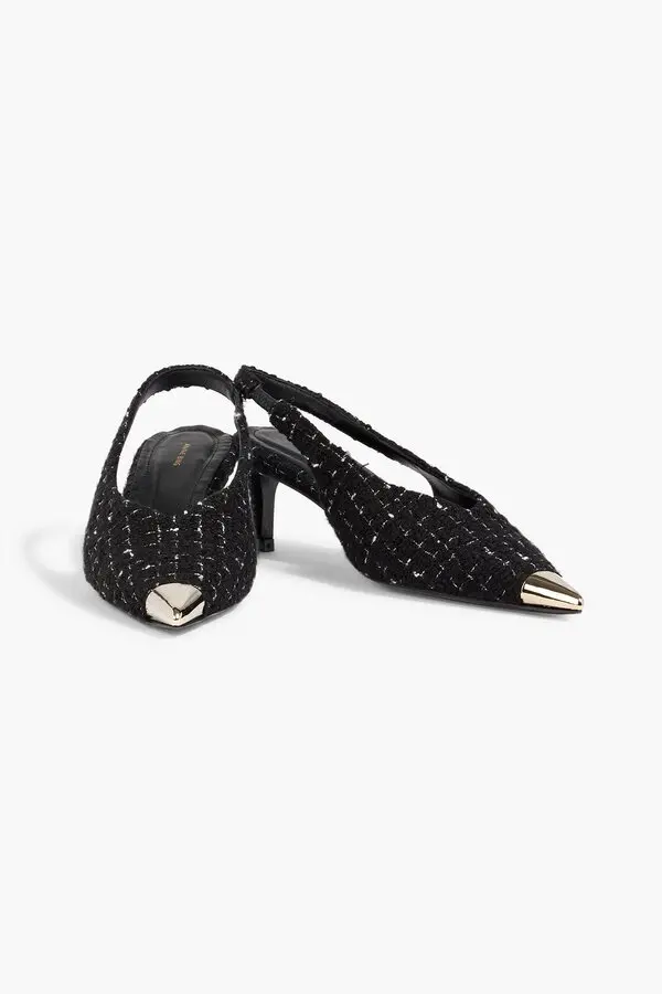 ANINE BING Nina Tweed Slingback Pumps