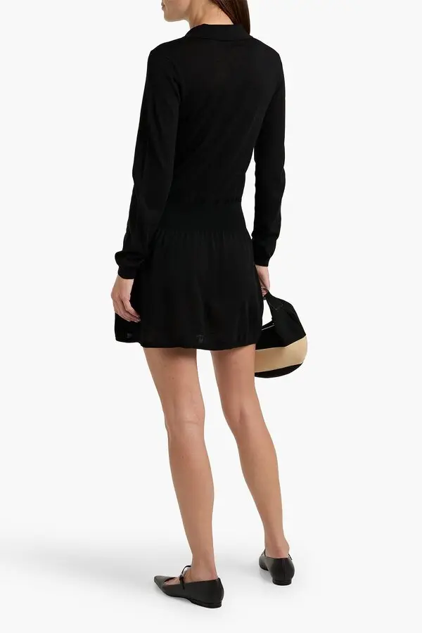 FRAME The Smart Polo Wool Mini Shirt Dress