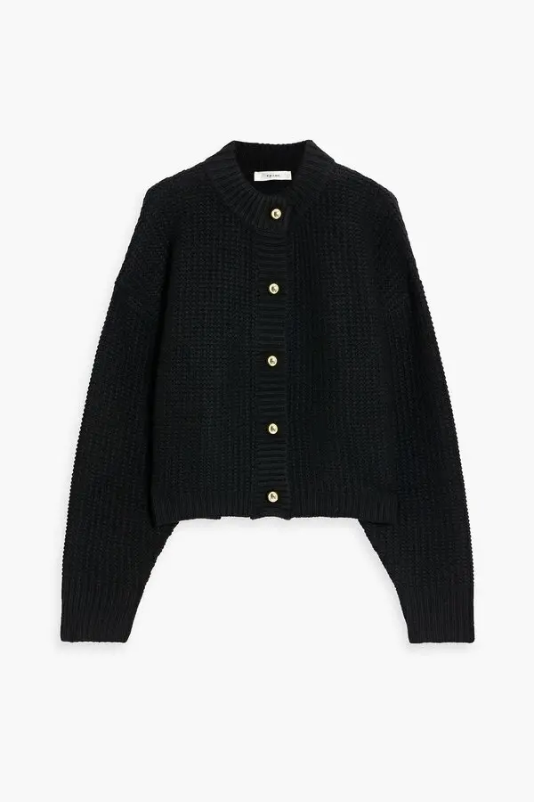 FRAME Femme Wool And Cashmere Blend Cardigan - Black