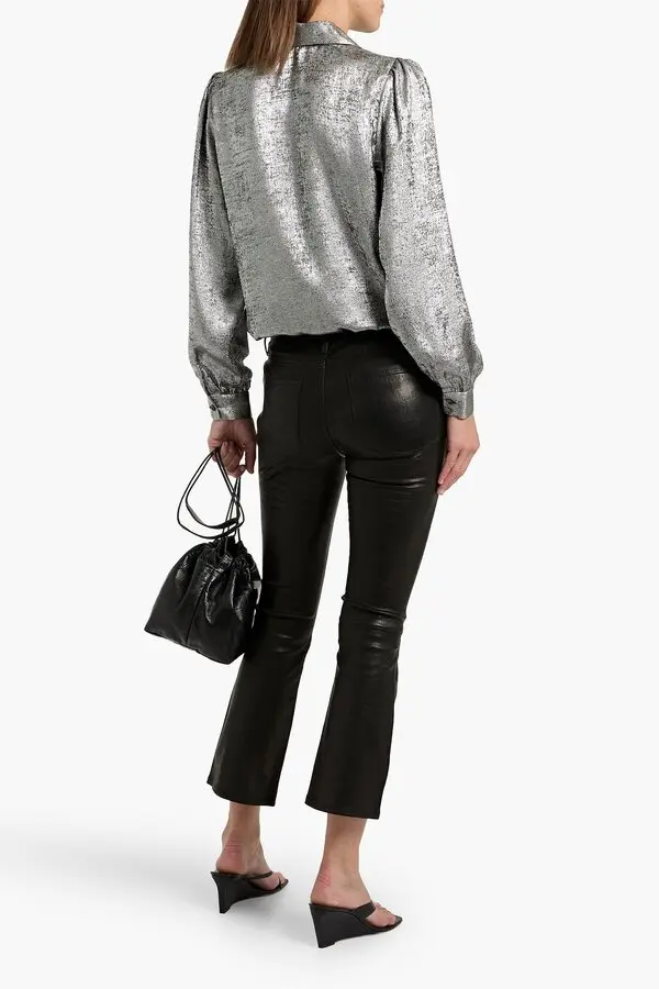 FRAME Le Crop Mini Boot Leather Bootcut Pants