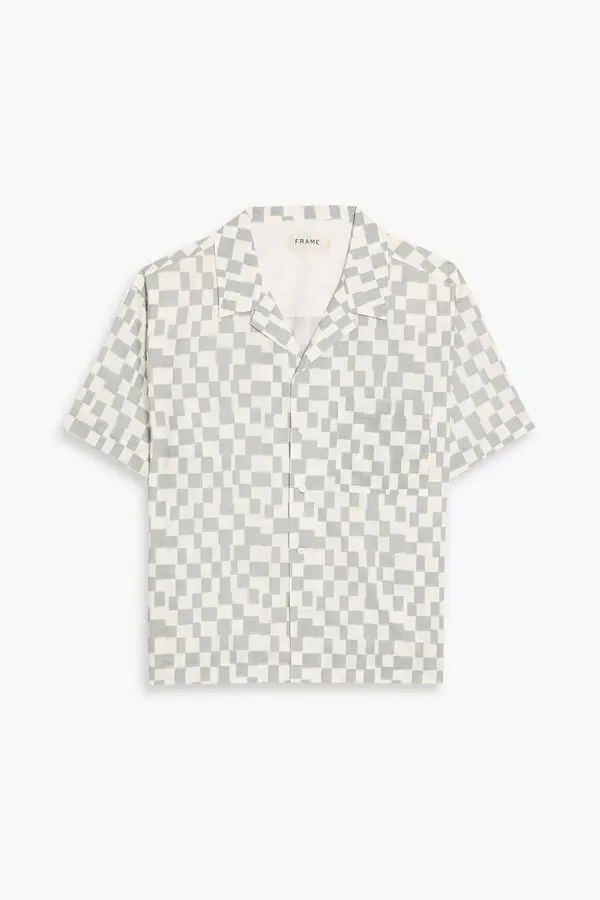 FRAME Checked Lyocell And Cottonblend Shirt - Gray