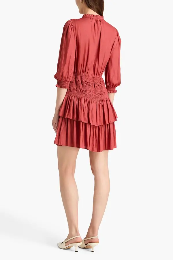 Maje Tiered Mousseline Mini Dress