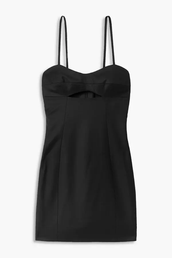 Anna Quan Kassia Cutout Wool Mini Dress - Black