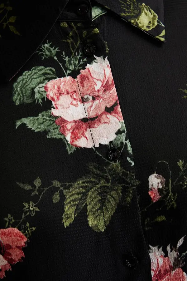 Erdem Cavendish Floralprint Seersucker Shirt