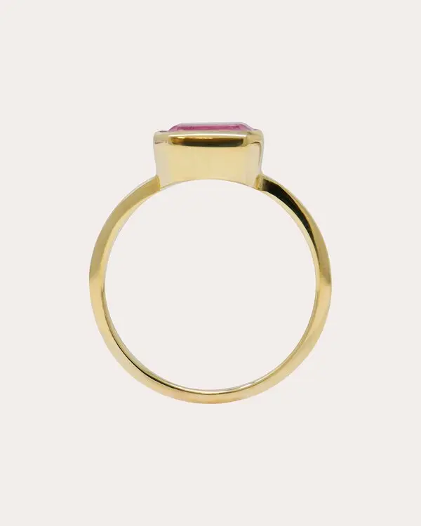 Anzie 14k Yellow Gold Sapphire Baguette Bezel Ring