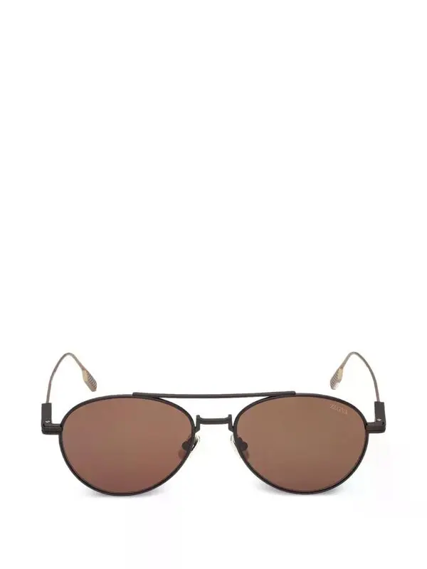 Zegna Round Frame Sunglasses - Black
