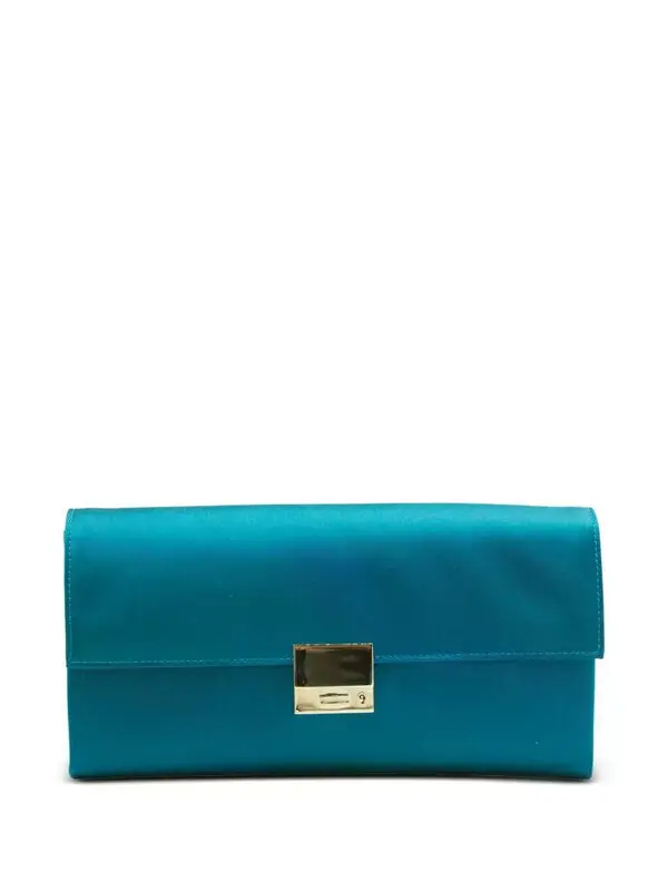TOM FORD Satin Finish Logo Plaque Clutch - Blue