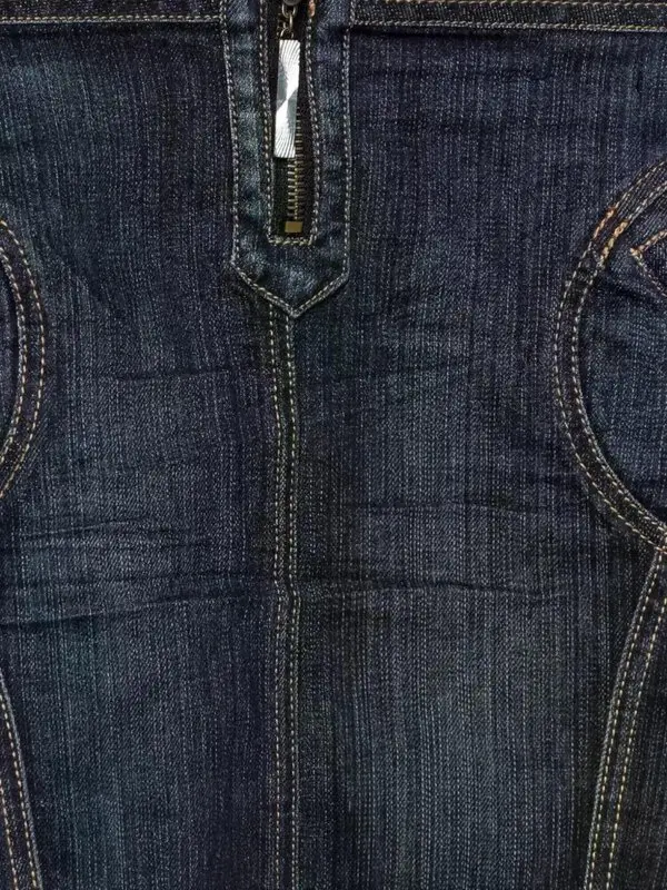 Just Cavalli Zip-up Denim Midi Skirt