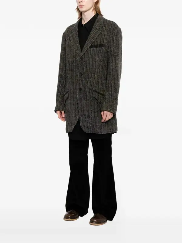 Yohji Yamamoto Herringbone Pattern Blazer