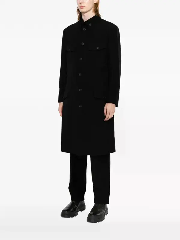 Yohji Yamamoto Single-breasted Coat With Box-pleat Detailing