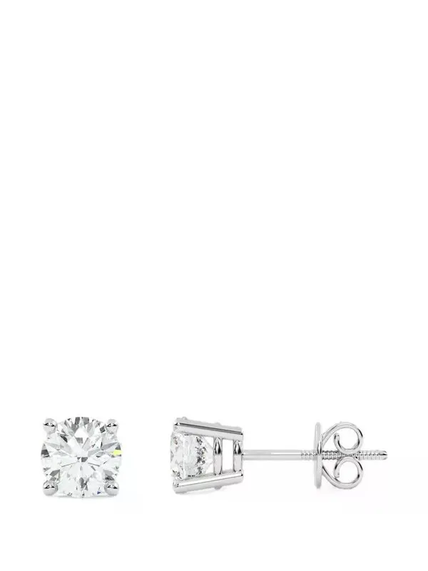 DIAMOND ESSENTIALS Diamond Solitaire Stud Earrings - Silver