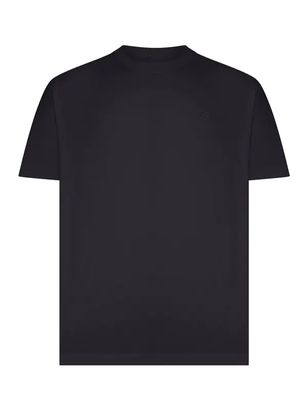 Etro Rome Cotton T-shirt With Embroidered Logo - Black