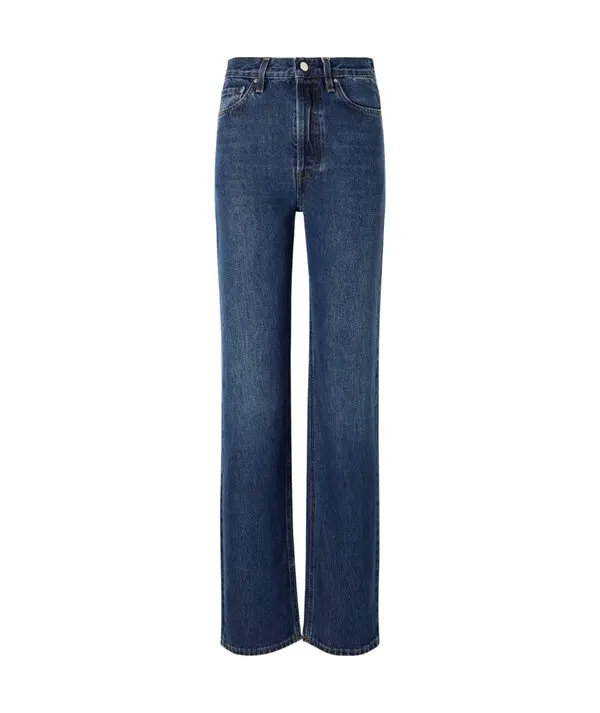 TOTEME Logo-appliquéd Mid-rise Straight-leg Jeans - Indigo