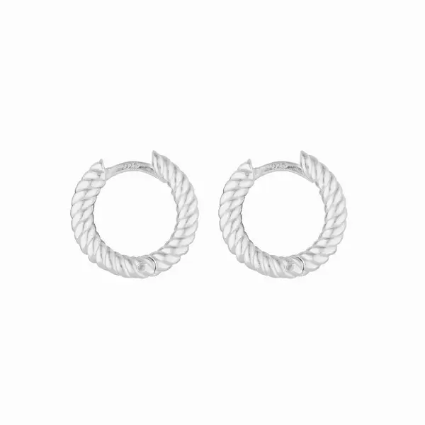 Coco & Kinney Kitty Huggie Earrings - Silver