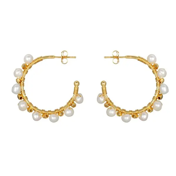 COCO & KINNEY Pearl Hoop Earrings