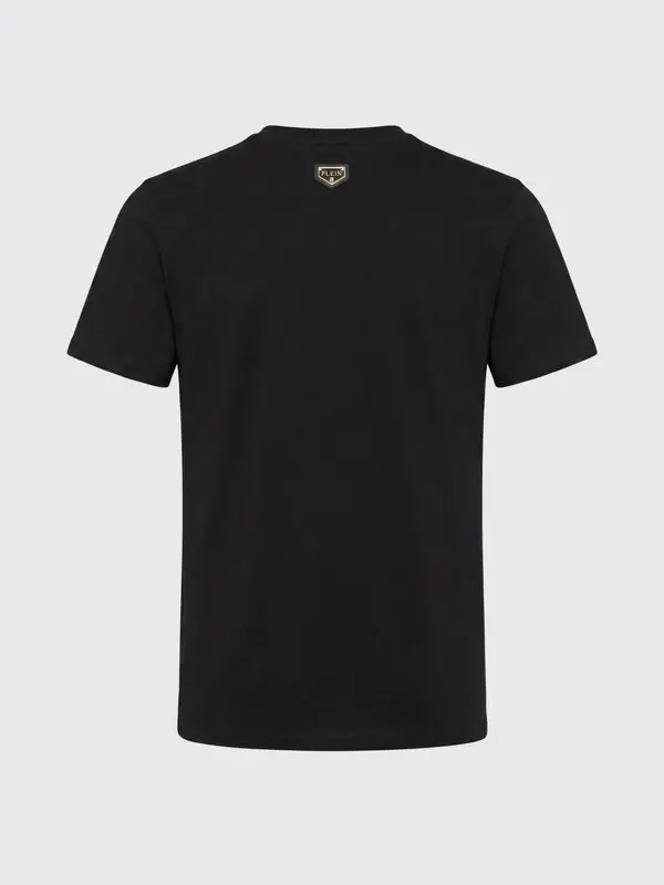 Philipp Plein Graphic Print Cotton T-shirt With Contrast Logo - Black